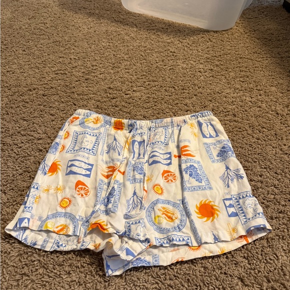 Shorts | Vibrant Blue And Orange Patterned Shorts | Poshmark